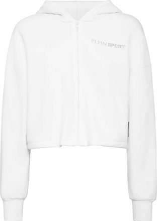 Plein Sport Femme, Sweatshirts et sweats &agrave; capuche, Blanc, Taille: 40 FR Sweatjacket &agrave; Capuche Scratch