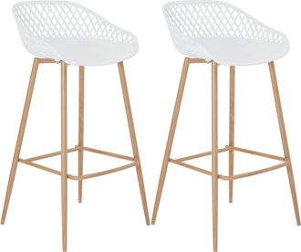 IDIMEX Barhocker IREK im Retro-Design, bequemer Tresenhocker im 2er Pack, praktischer Bistrostuhl aus Kunststoff
