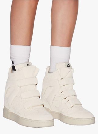 Isabel Marant Baskets montantes compens&eacute;es IM3 en cuir daim