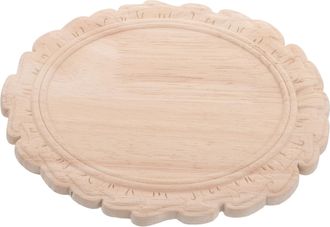 BESPORTBLE Vintage Ovaler Holzspiegelrahmen mit Geschnitzter Applikation Europ&auml;ischer Unbemalter Massivholzrahmen f&uuml;r Selbstgemacht Weihnachtsdekoration und Klas