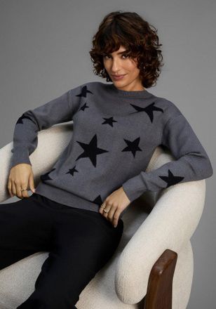 Laura Scott Rundhalspullover kuscheliger Winterstrick mit Sternenmuster - NEUE KOLLEKTION