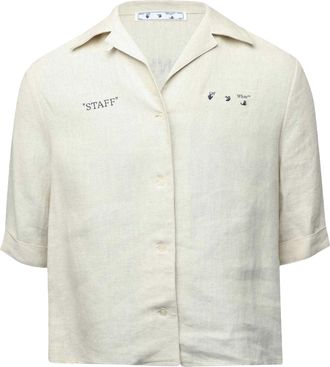 Off-white Off White - Hemd f&uuml;r Damen, Leinen (Hellbeige)