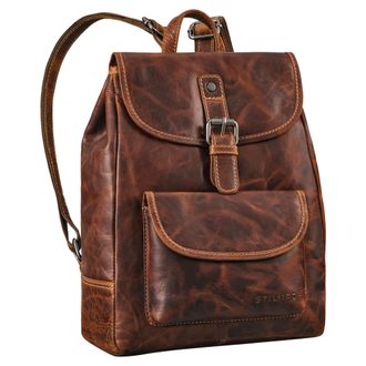 STILORD Adele Kleiner Rucksack Damen Leder Tagesrucksäcke für Frauen kleiner Lederrucksack weich Handtasche Damen Rucksack Vintage Damenrucksack klein Daypack