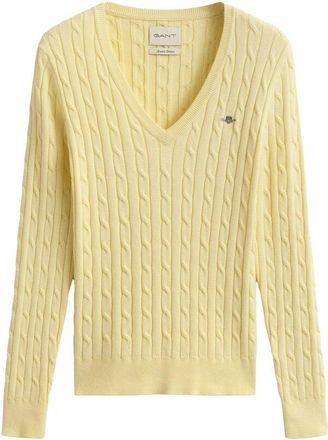 GANT Damen Strickpullover mit Zopfmuster Slim Fit