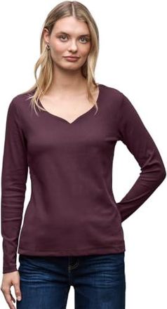 Street One 3228039 T-Shirt avec décolleté en Forme de coeur, Jazz Berry, 40 Femme