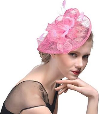 Generic Bibi pour femme - Accessoire de cheveux pour mariage - Pince à cheveux - Bandeau - Pour fête de thé - Accessoire de cheveux pour cocktail, Halloween, 
