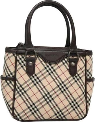 Burberry Pre-owned Toile sacs-main - Femme - Pre-owned - Beige - Taille: ONE Size
