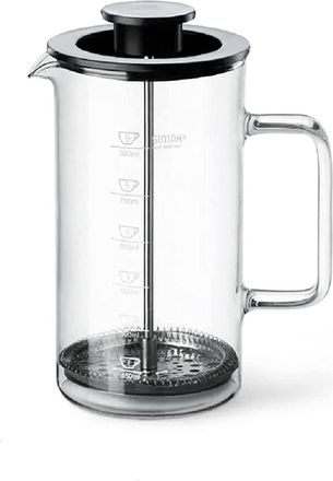 Simax Lin-Teebereiter aus Glas, Borosilikat, transparent, graduiert aus 1 l, Kolben aus Metall