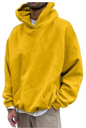 Generic Sweat &agrave; capuche ample pour homme - Automne et hiver - D&eacute;contract&eacute; - Solide - Manches longues - Uni - Avec poches - D&eacute;contract&eacute; - Solide - Sweat &agrave; capu