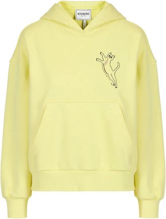 Iceberg Femme, Sweatshirts et sweats &agrave; capuche, Jaune, Taille: 36 FR Cropped Sweat &agrave; capuche