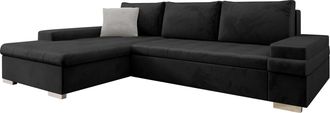 Mirjan24 Ecksofa Bangkok Mini Premium, Eckcouch mit Schlaffunktion und Bettkasten, L-Form Couch f&uuml;r Wohnzimmer, G&auml;stezimmer, Ottomane Universal (Piano 17 + Mok