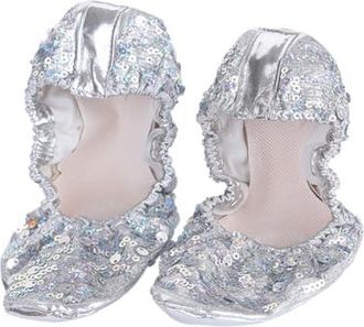 FOMIYES Chaussures de Danse à Paillettes Argentées Antidérapantes Semelle Ronde Accessoires pour Ballet Yoga et Danse