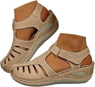 Generic Sandales orthop&eacute;diques pour femme - Bout ferm&eacute; - Soutien de la vo&ucirc;te plantaire - Sandales compens&eacute;es - Sangle de cheville ajour&eacute;e - L&eacute;g&egrave;res - Chaussur