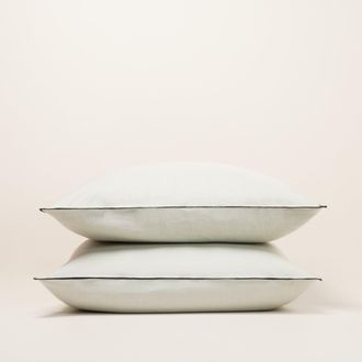 Madura Lot De 2 Taies DOreiller Carlina Calcaire et bourdon noir - BEIGE