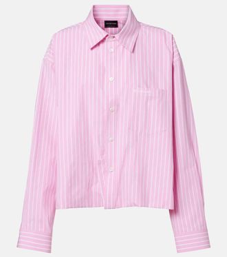 Balenciaga Chemise ray&eacute;e en popeline de coton