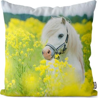 Void Watches Shettland Pony Pferd Wiese Kissenbezug Kissenhülle Sofa Couch Wohnzimmer Dekoration Ostern Outdoor Garten Kissen bezug deko, Kissen Größe:40 x 40 cm