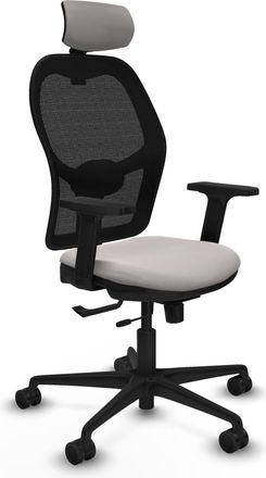 Piqueras y Crespo Ergonomischer Stuhl mit 2D-Armen, h&ouml;henverstellbare Lendenwirbelst&uuml;tze und h&ouml;henverstellbares Kopfteil, Neigung und Neigung, ausgestattet mit Syncro/T