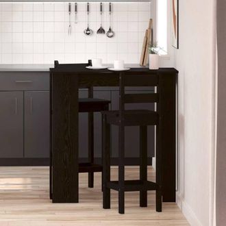 vidaXL Table de bar Ch&ecirc;ne noir 102 x 50 x 103,5 cm Bois ding&eacute;nierie Vidaxl