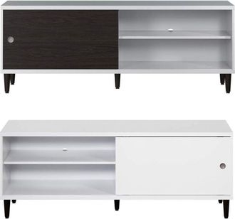 ebuy24 Ebuy24 - Evolution tv Tisch 1 Tür, 2 Räume weiß, schwarz