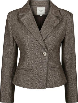 Neo Noir Valia Fischgr&auml;tenmuster-Blazer - - Jackets - Damen - Braun - M