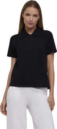 Falke Damen Polohemd Basic Boxy Pique Polo W Pl Baumwolle weich hautfreundlich bequem sehr leicht 1 St&uuml;ck, Schwarz Black 3000, M