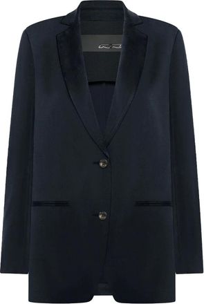 Roberto Ricci Design Rrd, Femme, Vestes, Bleu, Taille: 40 FR Cupro Boyfriend Blazer
