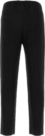 Homme Pliss&eacute; Issey Miyake Pleated Polyester Trousers - Black