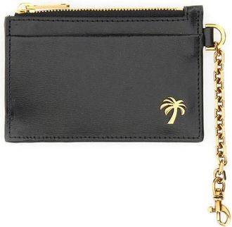 Palm Angels unisex, Accessoires, Noir, Taille: ONE Size Porte-cartes avec Cha&icirc;ne Finition Or