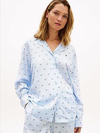 Tommy Hilfiger Chemise de pyjama &agrave; drapeau brod&eacute;