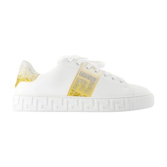 Versace Wei&szlig;e Seiden-Bio-Sneaker - - Shoes - Damen - Wei&szlig; - 36 EU