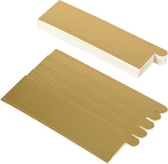 Happyyami 100 St&uuml;ck Rechteckige Kuchenbretter aus Lebensmittelechter Pappe mit Goldener Beschichtung 13x4cm Antihaftbeschichtet Einweg Dessert Serviertabletts f