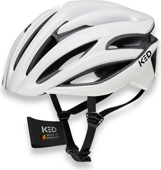 KED Cycling Rayzon Sport Fahrradhelm - Bel&uuml;fteter Rennradhelm Mit LED R&uuml;cklicht Und Aerodynamischem Design | Farbe: White| Gr&ouml;&szlig;e: 55-59 (M)