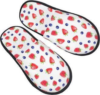 Generic Pantoufles De Voyage Fraise Myrtille L&eacute;gers Pantoufles De Maison Doux Maison Slippers Pour Spa Voyage Chambre L
