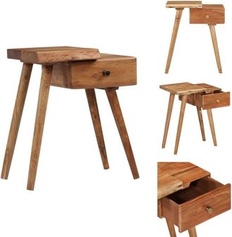 vidaXL Nachttisch Massivholz Akazie 45x32x55 cm - Nachttisch - Holznachtisch - Akasienholz - Vintage Stil - Landhaus Stil