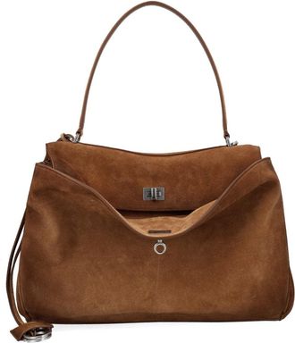 Balenciaga Womens Shoulder Bag Rodeo Medium Leather Buff