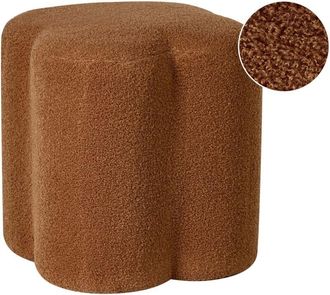 Beliani Pouf en Boucl&eacute; en Forme de Tr&egrave;fle Accessoire Meuble de Salon Chambre Marron Dor&eacute; Mancos