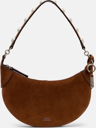 Polo Ralph Lauren Verzierte Schultertasche Polo ID Mini aus Veloursleder