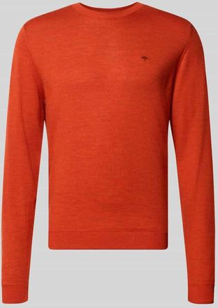 Fynch-Hatton Regular Fit Strickpullover aus Wolle mit Rundhalsausschnitt