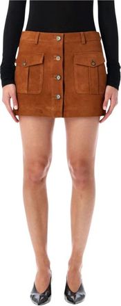 The Garment Femme, Jupes, Brun, Taille: 36 FR Suede Utility Mini Skirt