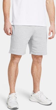 Under Armour Rival Fleece Shorts f&uuml;r Herren (25 cm) Castlerock Light Heather / Wei&szlig; XXL