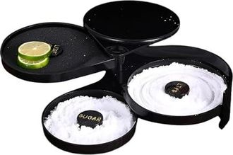 Generico Margarita Rim Salter - Plat De Sel Rimmer Margarita, Cocktail Rim Salter | Outil De Préparation De Cocktails Avec 3 Compartiments, Boîte Dassaisonneme
