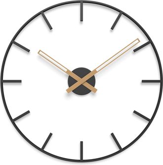 Cander Berlin ELMA XXL Vintage Wanduhr 56 cm Metall Holzzeiger ohne Tickgeräusche riesig groß Shabby Wohnzimmer Büro Flur antik