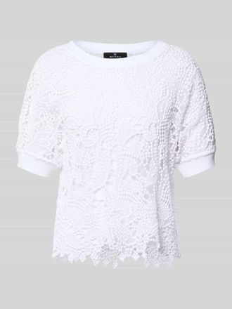 Monari Strickshirt aus Spitze mit Rundhalsausschnitt