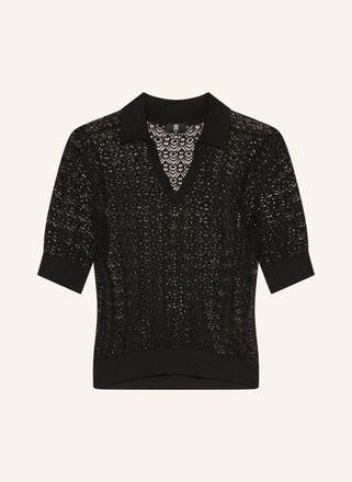 Riani Riani Poloshirt Aus Lochspitz schwarz