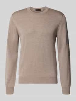 Maerz Strickpullover aus Schurwolle mit Label-Detail