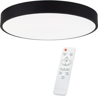 Brilliant LED Deckenleuchte, Ø49 cm, 36W LED, 4500 Lumen, dimmbar, CCT Steuerung, mit Fernbedienung, schwarzer Textilrahmen, modernes Design