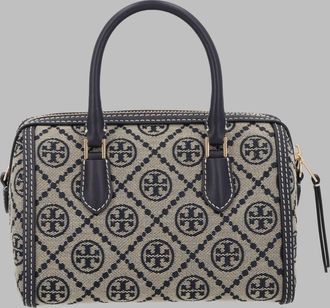 Tory Burch Womens Shoulder Bag T Monogram Petite Blue Cotton Polyester