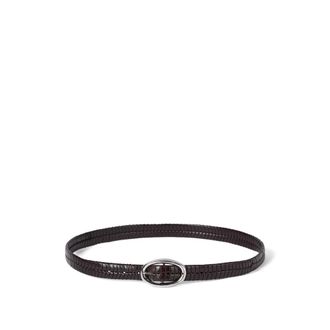 Brunello Cucinelli Chevron-effect Braided Oval-buckle Belt