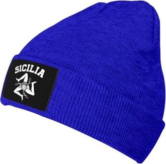 Generic Trinacria Sicilienne - Sicile Unisex Bonnets Hiver &Eacute;pais Bonnets Tricot&eacute; Confortable Skull Cap pour Randonn&eacute;e Toutes Les Saisons Sport