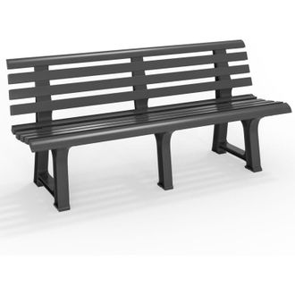 Progarden Gartenbank Orchidea Sitzbank Sitz Garten Bank Kunststoff Parkbank 3 Sitzer anthrazit